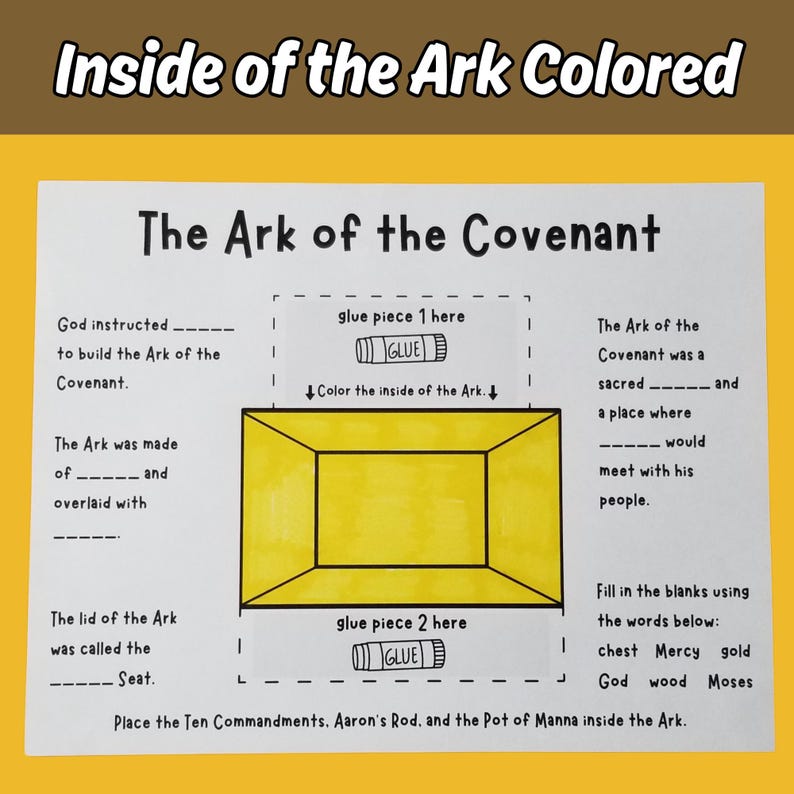 The Ark of the Covenant Kids Interactive Bible Lesson Craft Activity ...