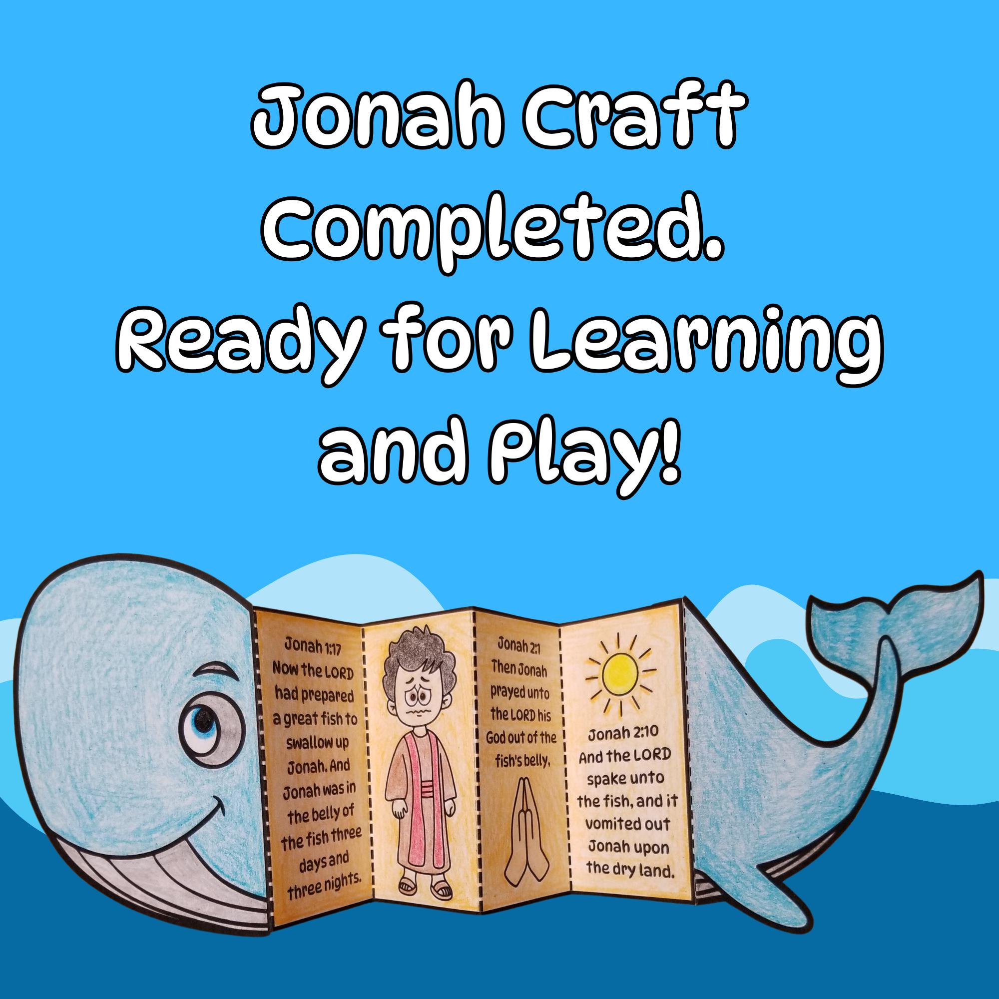 Jonah and the Whale Folding Suprise Bible Craft Printable for Kids ...