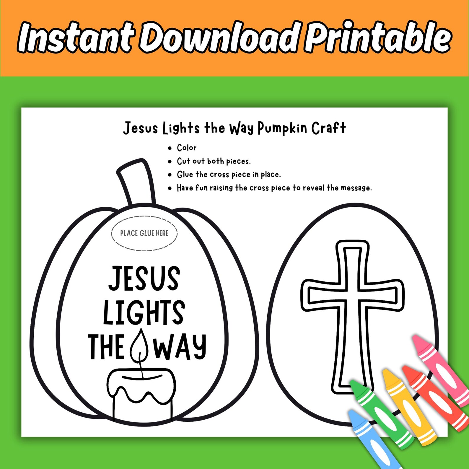 Jesus Lights the Way Pumpkin Craft, Kids Sunday School Bible Lesson ...