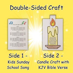 Let Your Light Shine Bible Craft Printable for Kids Bible Lesson, This ...