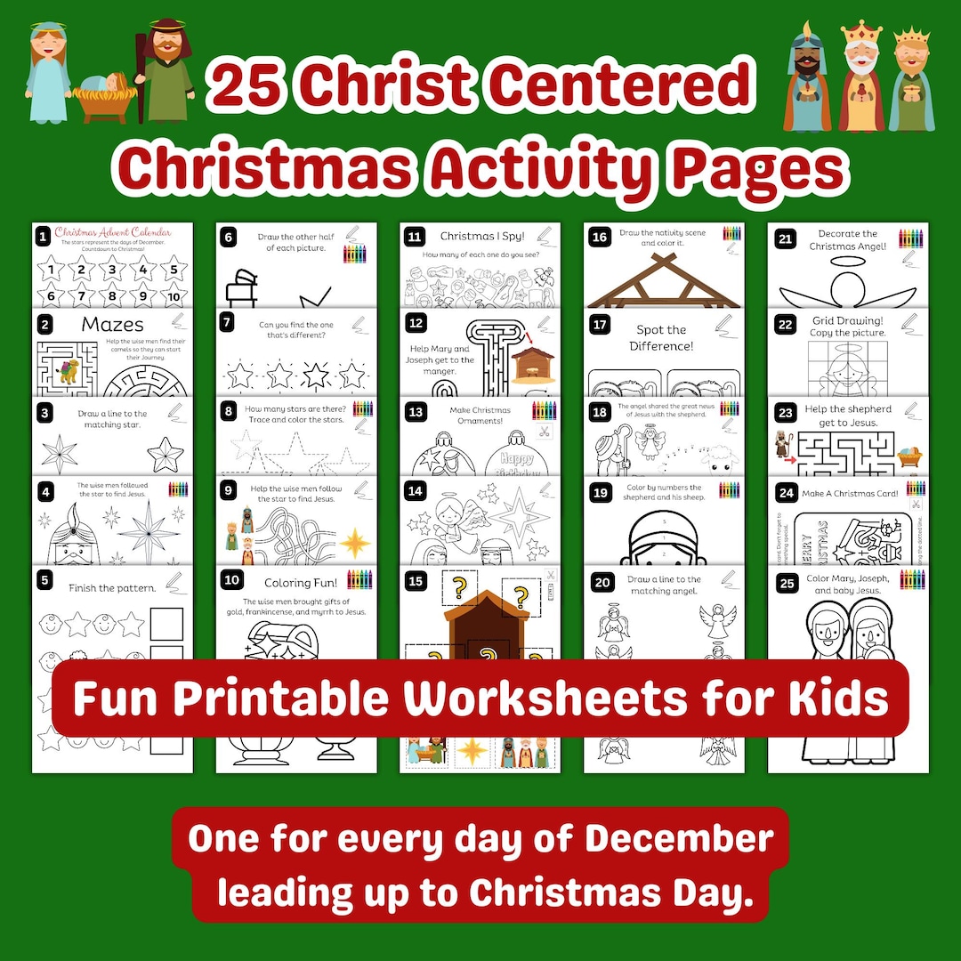 25 Christ Centered Christmas Activity Pages, Christ Centered Countdown ...