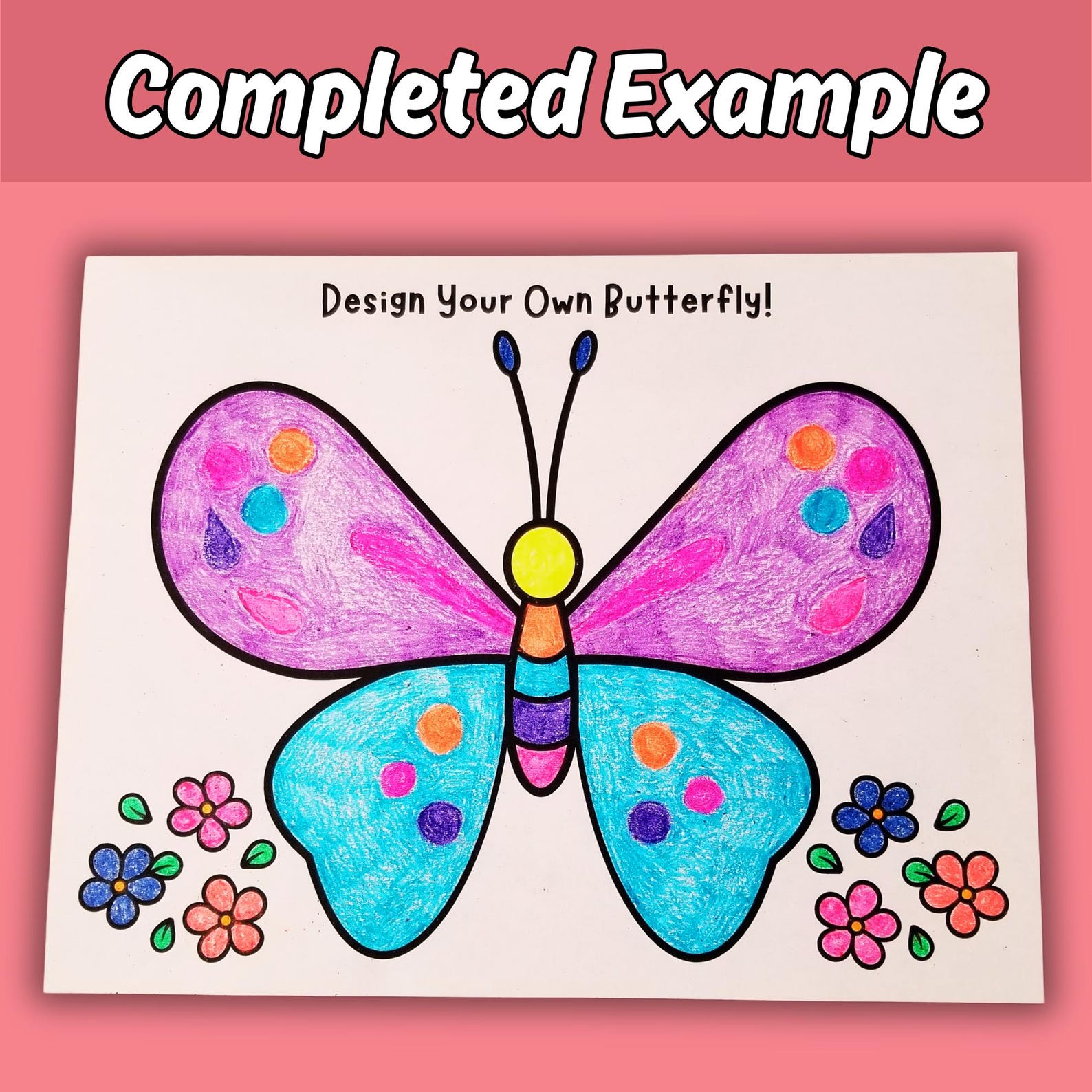 Design Your Own Butterfly Coloring Activity Page for Kids, Decorate A ...