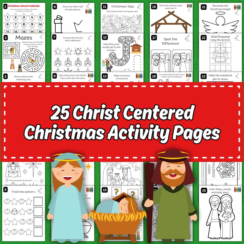 25 Christ Centered Christmas Activity Pages, Christ Centered Countdown ...