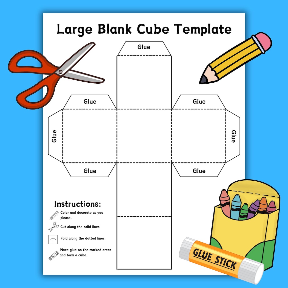 Blank Cube Templates, Printable Blank Story Cube Pattern Activity Sheet ...