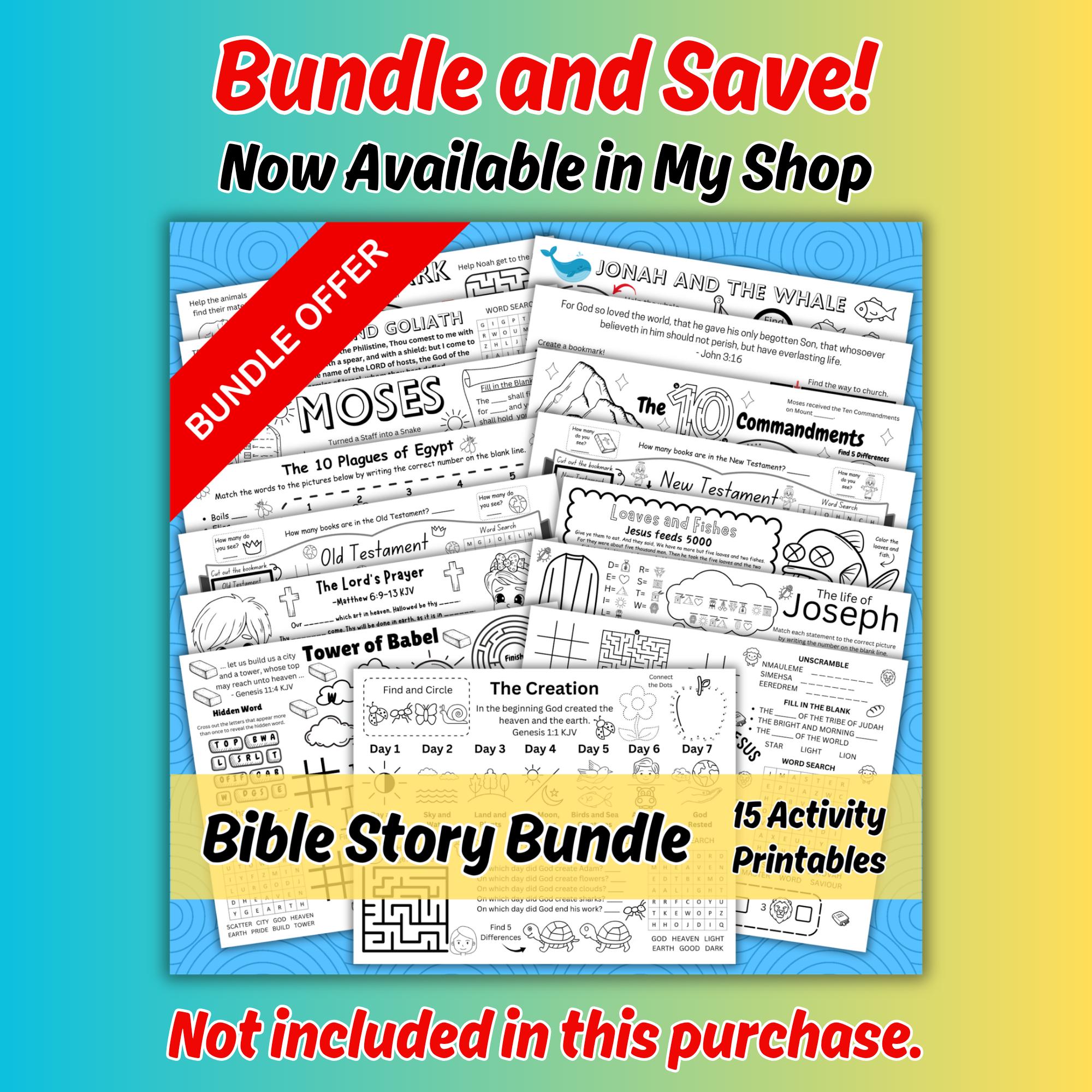 The Ten Commandments Kids Activity Sheet, Bible Coloring Activity Page ...