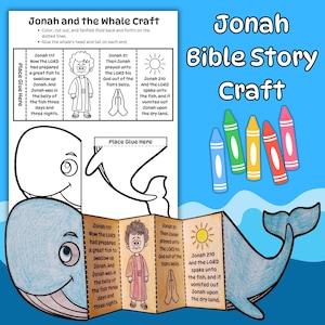 Jonah and the Whale Folding Suprise Bible Craft Printable for Kids ...