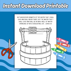 Jesus is the Living Water Bible Craft Printable for Kids Sunday School ...