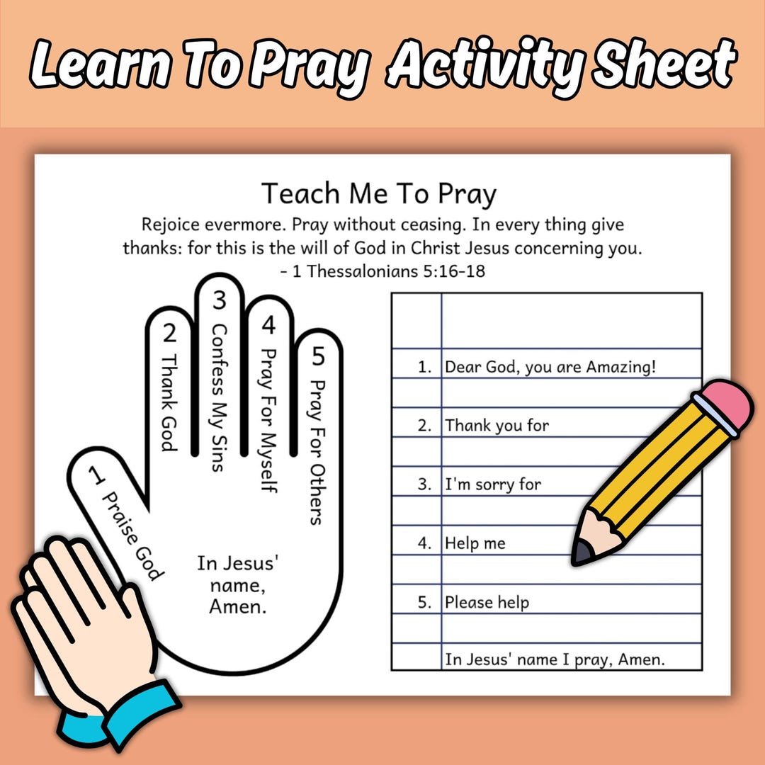 Teach Me to Pray Printable Children's Church Activity for Kids Sunday ...