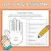 Teach Me to Pray Printable Children's Church Activity for Kids Sunday ...