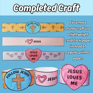 Jesus Printable Paper Bracelets Craft for Kids Sunday School Bible ...