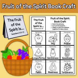Fruit of the Spirit Mini Book Craft Printable for Kids Christian Sunday ...