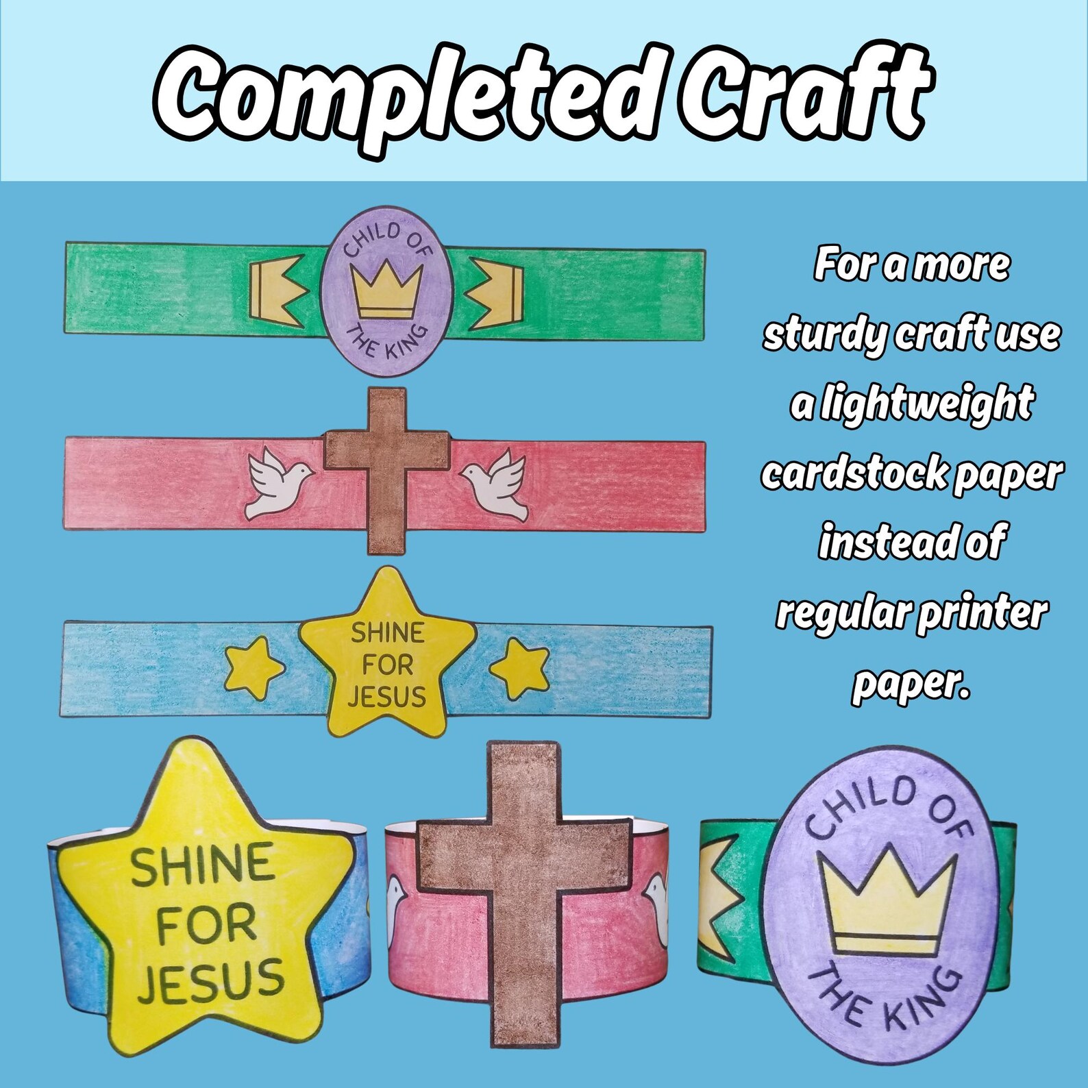 Christian Printable Paper Bracelets Craft for Kids Sunday School Bible ...