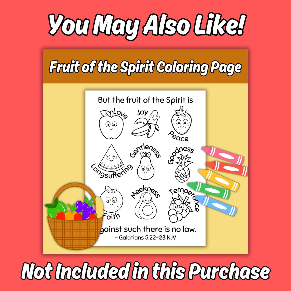 Fruit of the Spirit Coloring Activity Placemat Printable for Kids ...