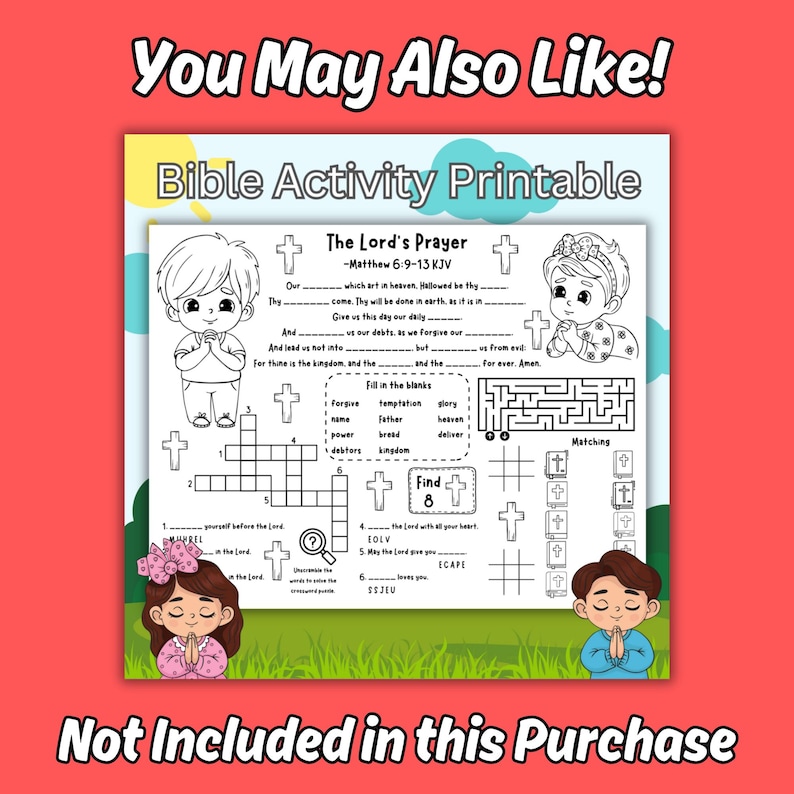 Prayer Bible Lesson Activity Sheet for Kids, Who and What to Pray for ...