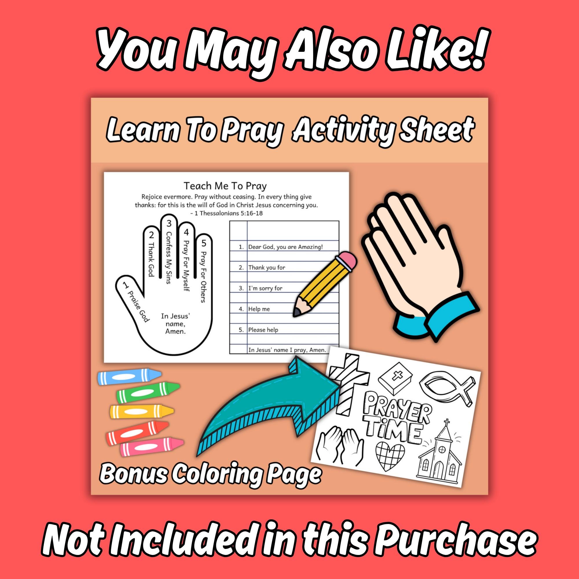 Teach Me to Pray Printable Children's Church Activity for Kids Sunday ...