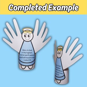 Handprint Angel Craft for Kids Sunday School Bible Lesson, Luke 2:14 ...
