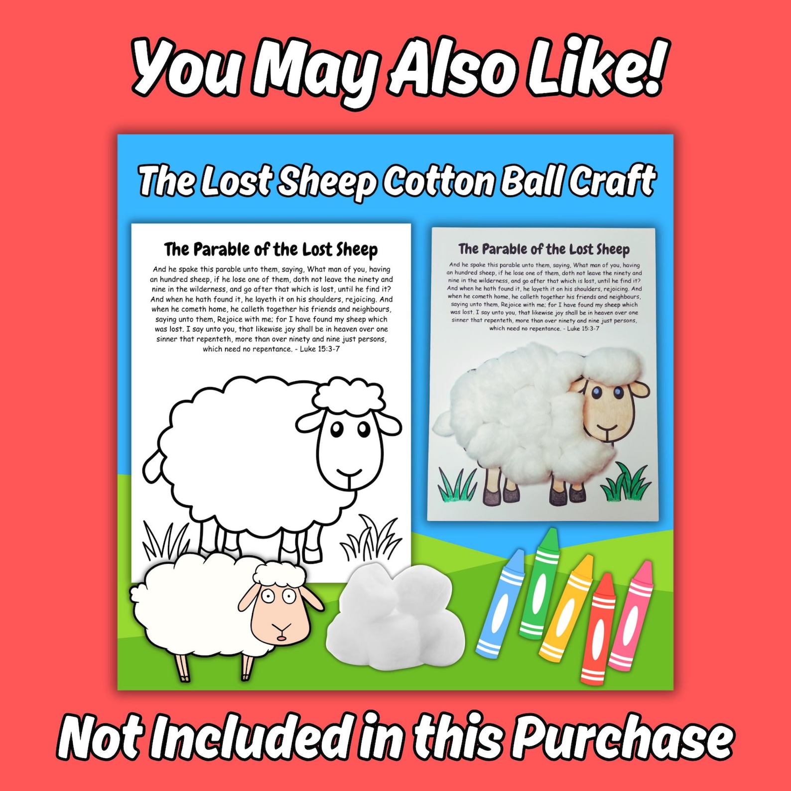 The Lost Sheep Bible Story Craft Printable for Kids Sunday School ...
