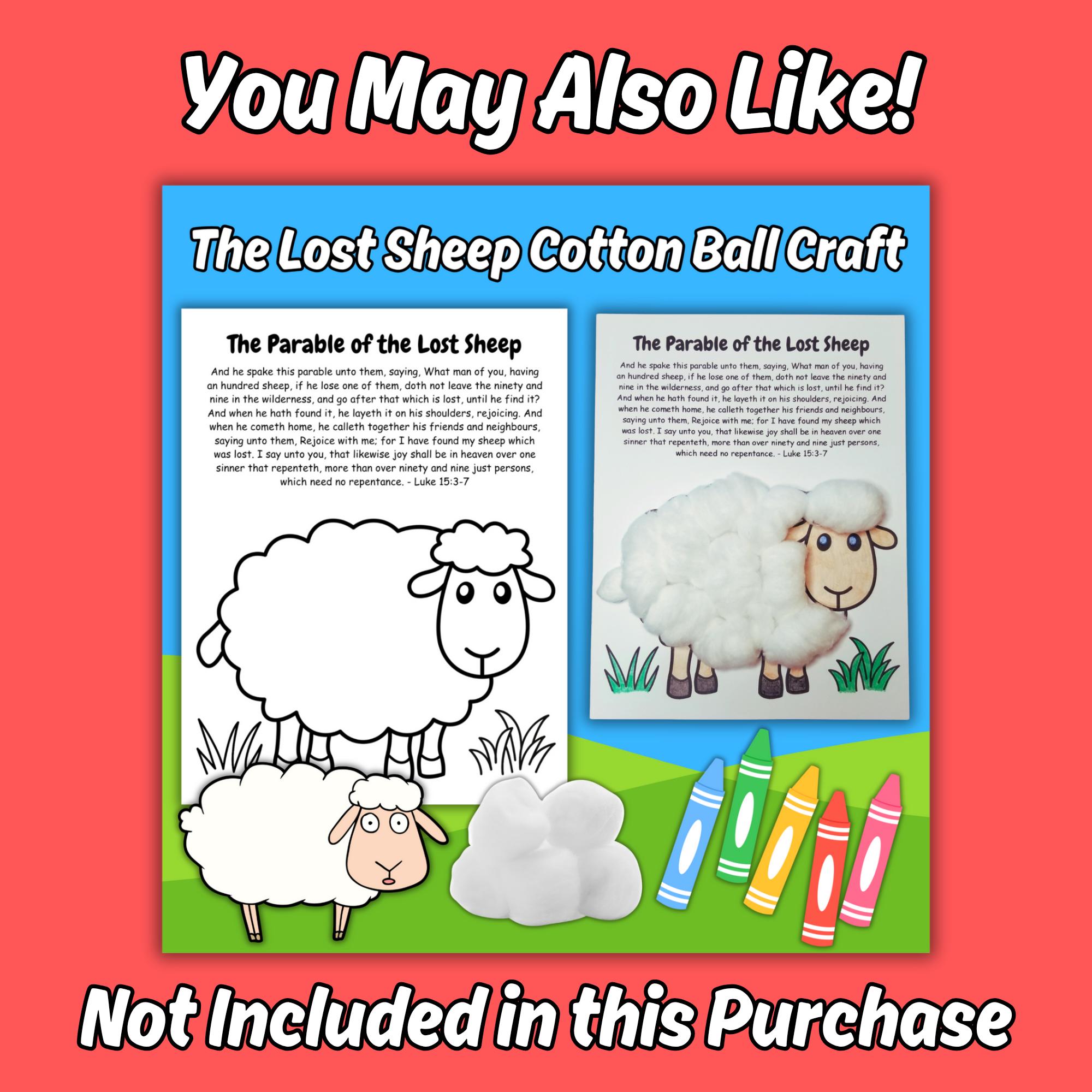 The Lost Sheep Bible Story Craft Printable for Kids Sunday School ...