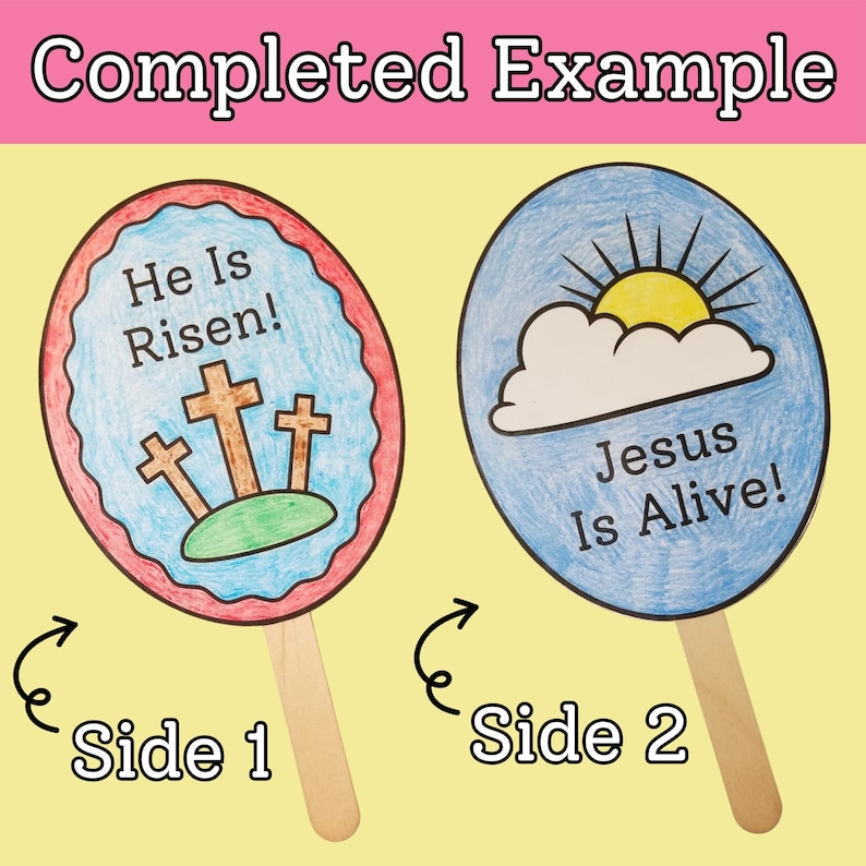 He is Risen Easter Fan Craft for Kids Sunday School Bible Lesson ...