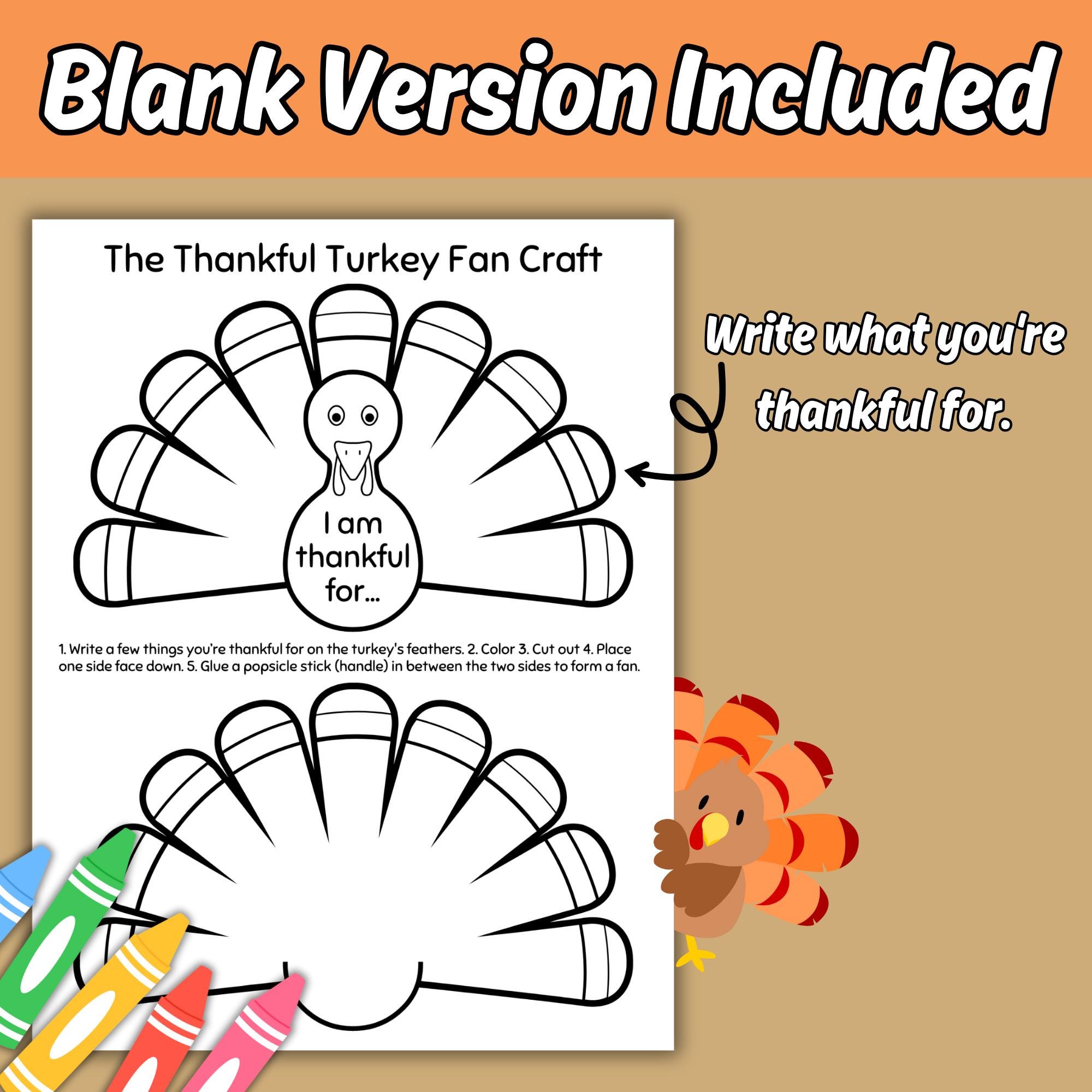 The Thankful Turkey Fan Craft for Kids Sunday School Bible Lesson ...