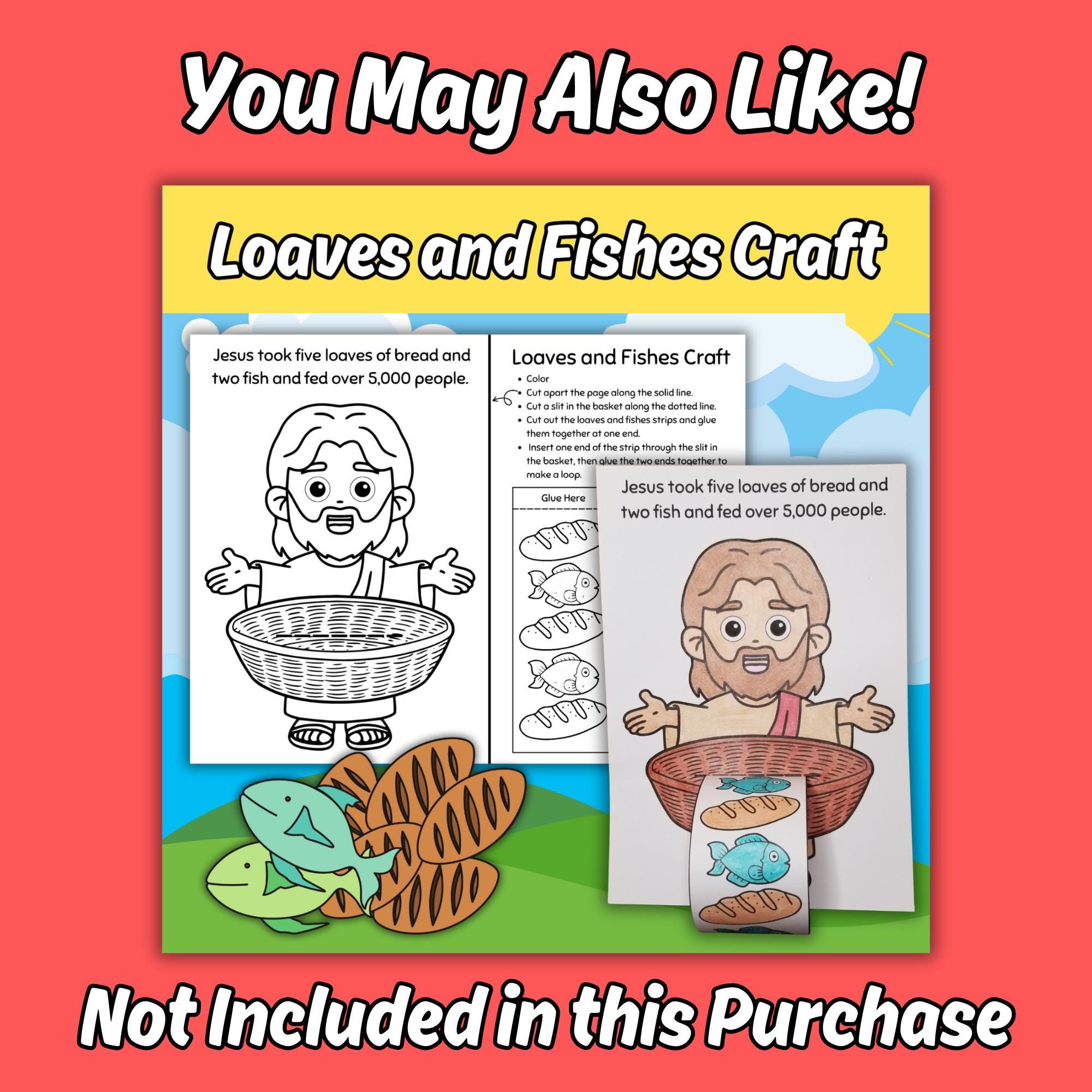 Jesus Feeds 5000 Activity Sheet Printable, Bible Story Coloring ...