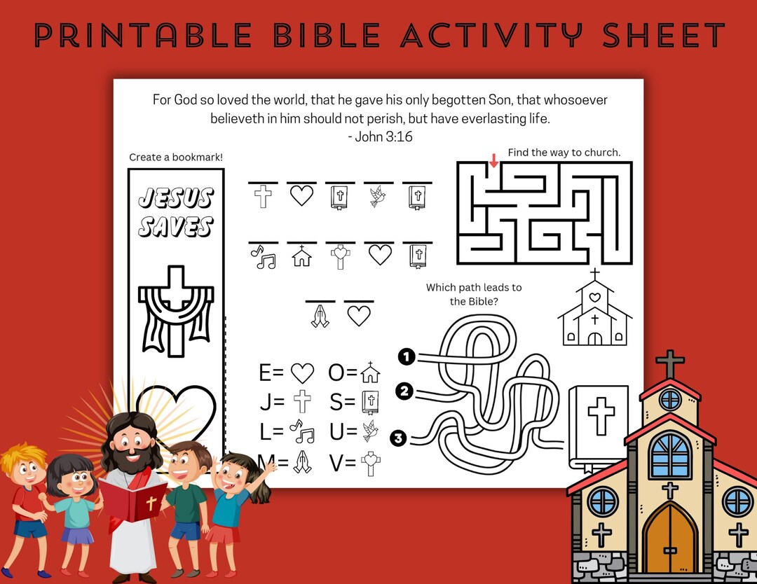 Jesus Saves Kids Printable Activity Sheet, Bible Coloring Activity Page ...