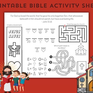 Jesus Saves Kids Printable Activity Sheet, Bible Coloring Activity Page ...