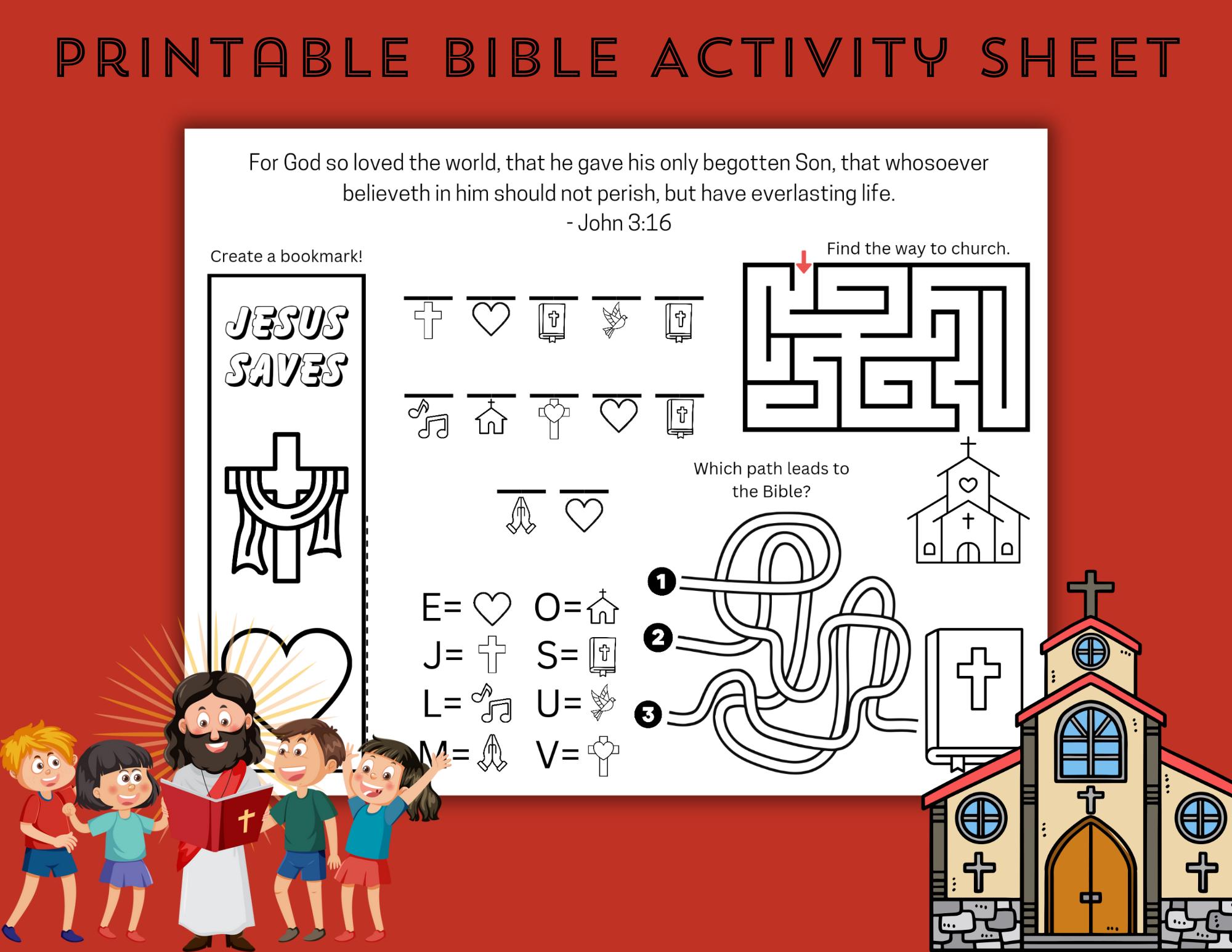Jesus Saves Kids Printable Activity Sheet, Bible Coloring Activity Page ...