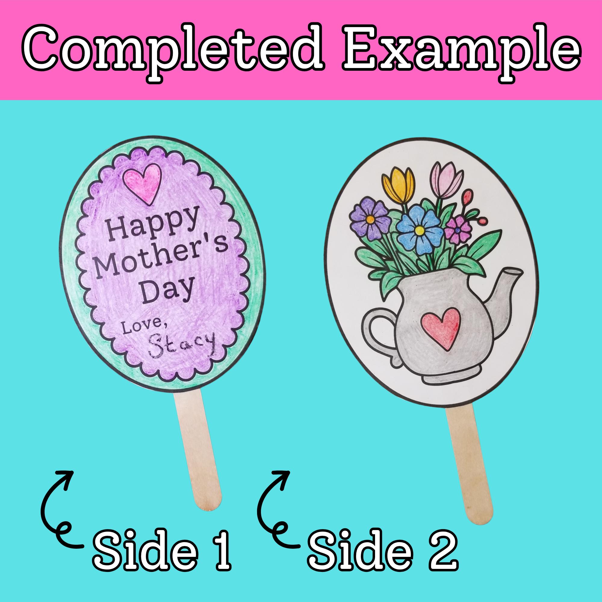 Mother's Day Fan Craft Printable Activity for Kids Mother's Day ...