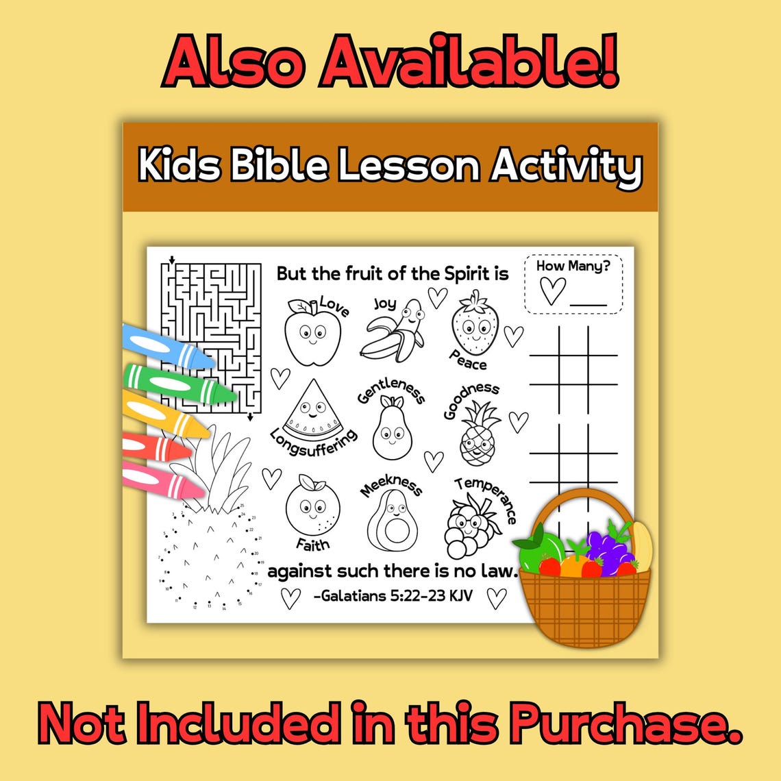 Fruit of the Spirit Mini Book Craft Printable for Kids Christian Sunday ...