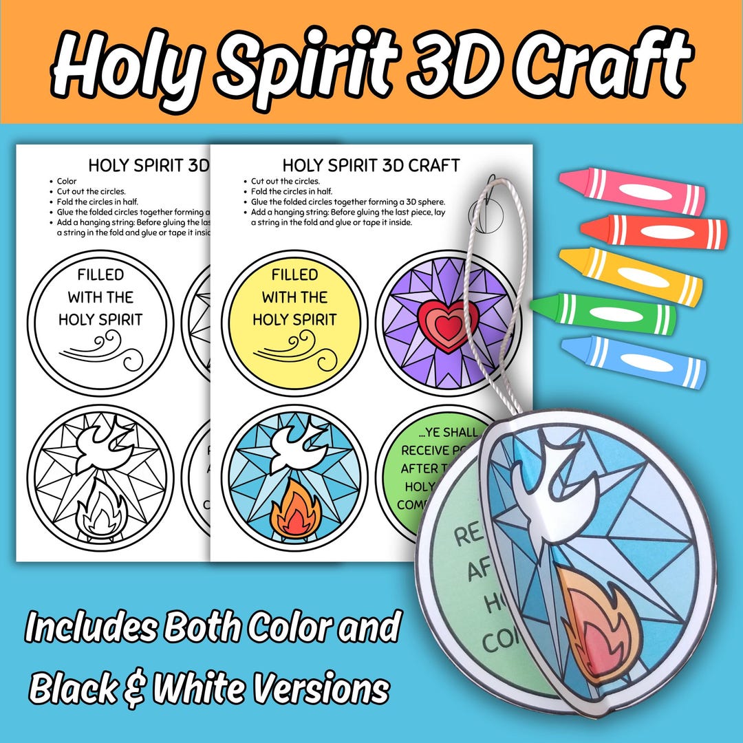 Holy Spirit 3D Craft Printable for Kids Sunday School Bible Lesson, Day ...