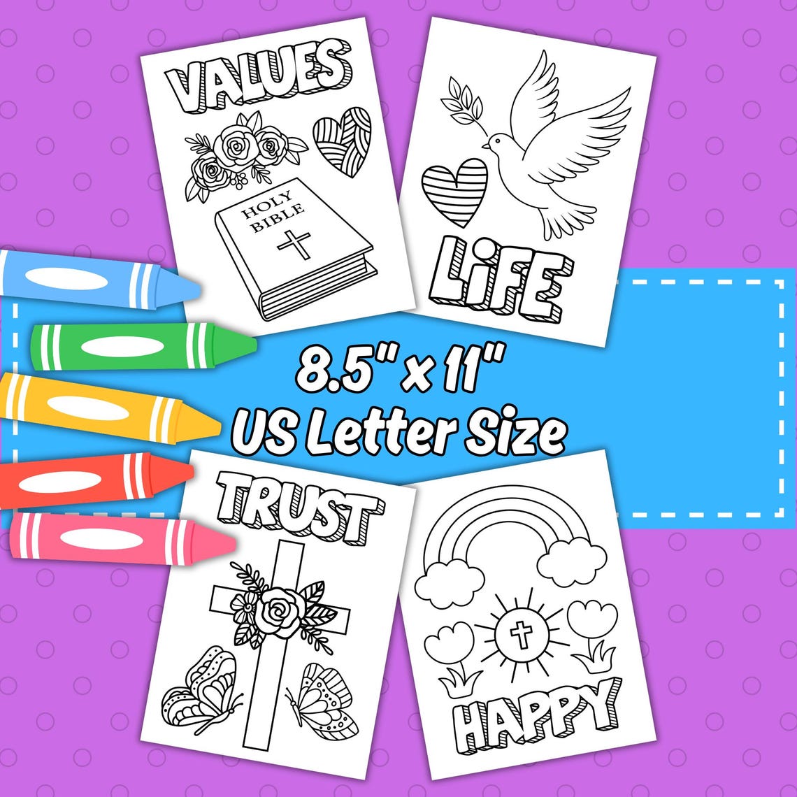 Sunday School Coloring Pages for Kids, A 10 Page Faith-based Christian ...