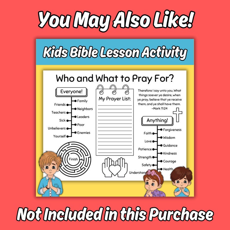 Teach Me to Pray Printable Church Activity for Kids Sunday School Bible ...