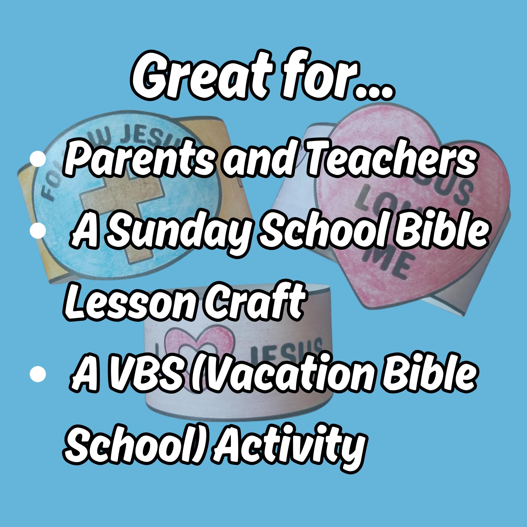 Jesus Printable Paper Bracelets Craft for Kids Sunday School Bible ...