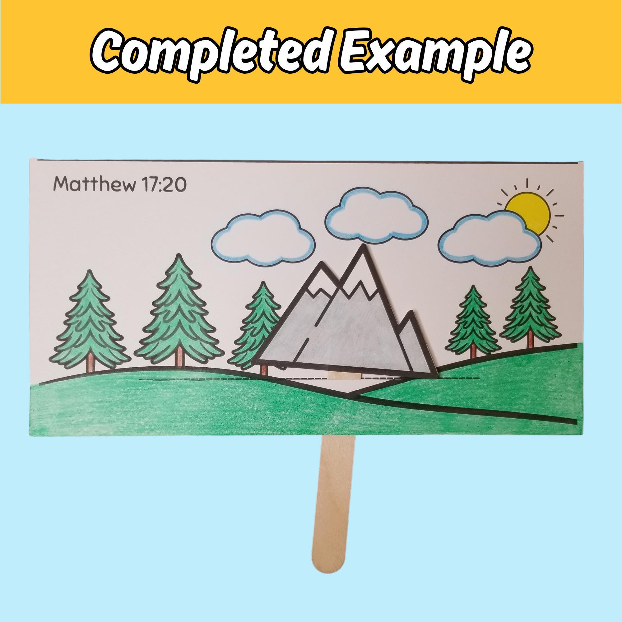 Faith Can Move A Mountain Craft Printable for Kids Sunday School Bible ...
