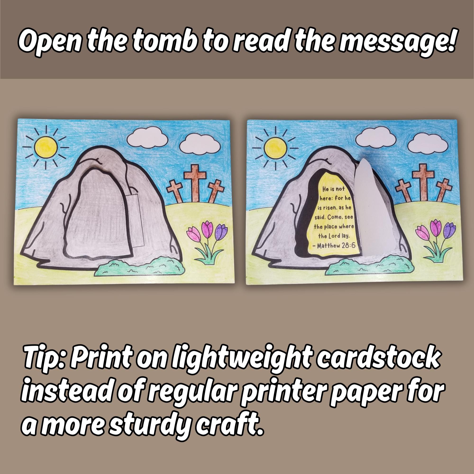 The Empty Tomb Craft for Kids Sunday School Bible Lesson, Resurrection ...