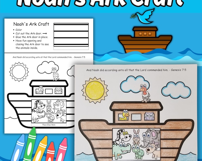 Noah's Ark Coloring Page & Bible Story for Kids – Printable Sunday ...
