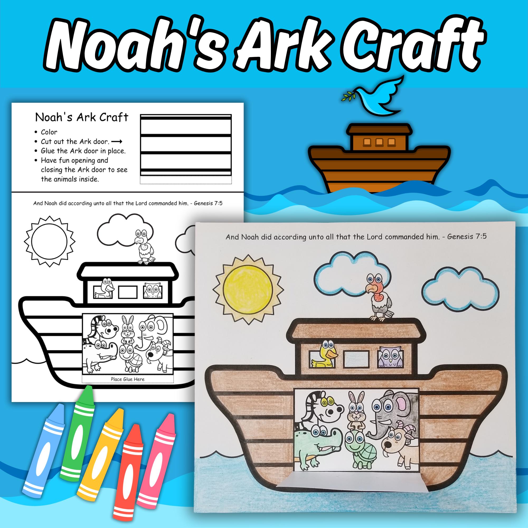 Noah's Ark Printable Craft for Kids Sunday School Bible Lesson, Noah ...