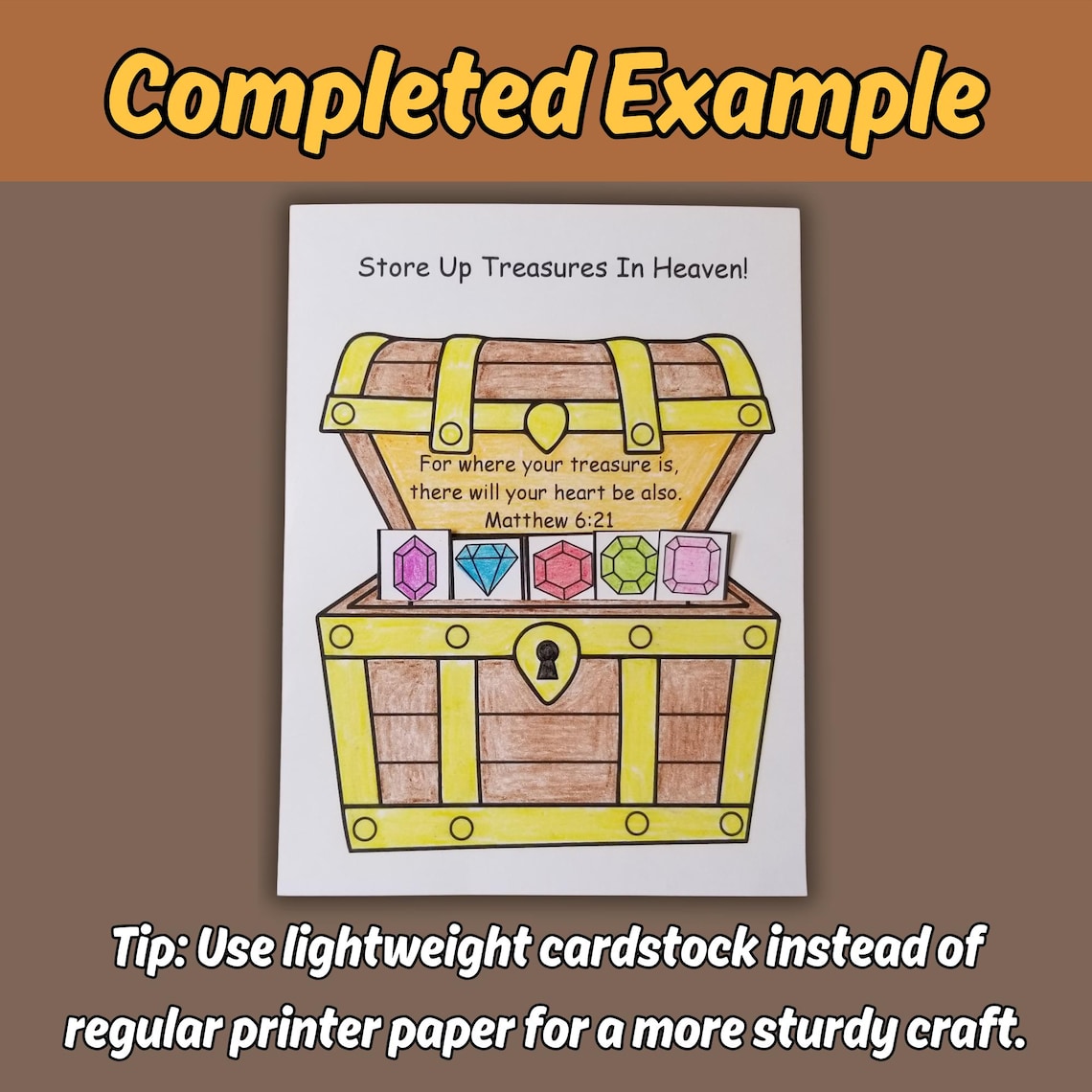 Treasures in Heaven Craft for Kids Sunday School Bible Story Lesson ...