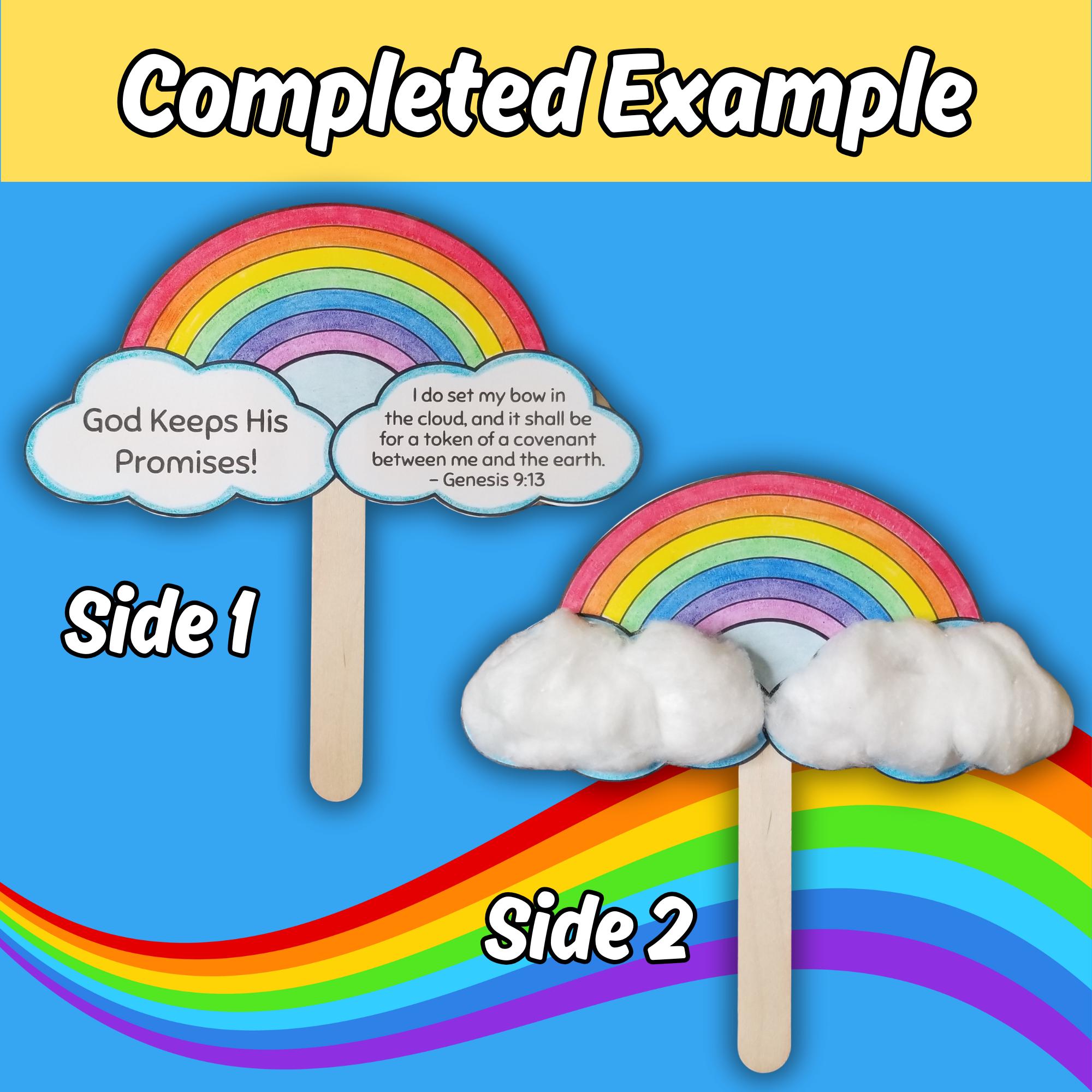 God's Promises Rainbow Fan Craft Printable for Kids Sunday School Bible ...