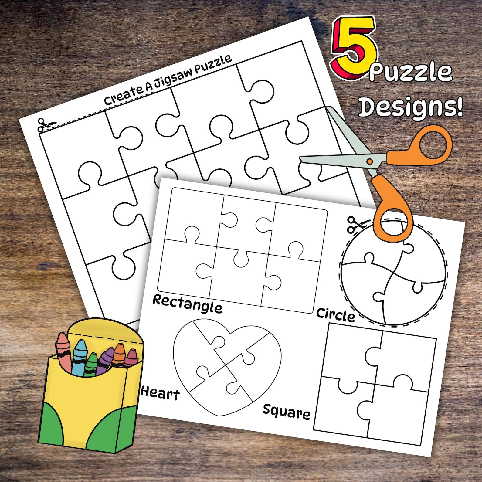Create A Puzzle, Create Your Own Jigsaw Puzzle Activity Worksheet for ...