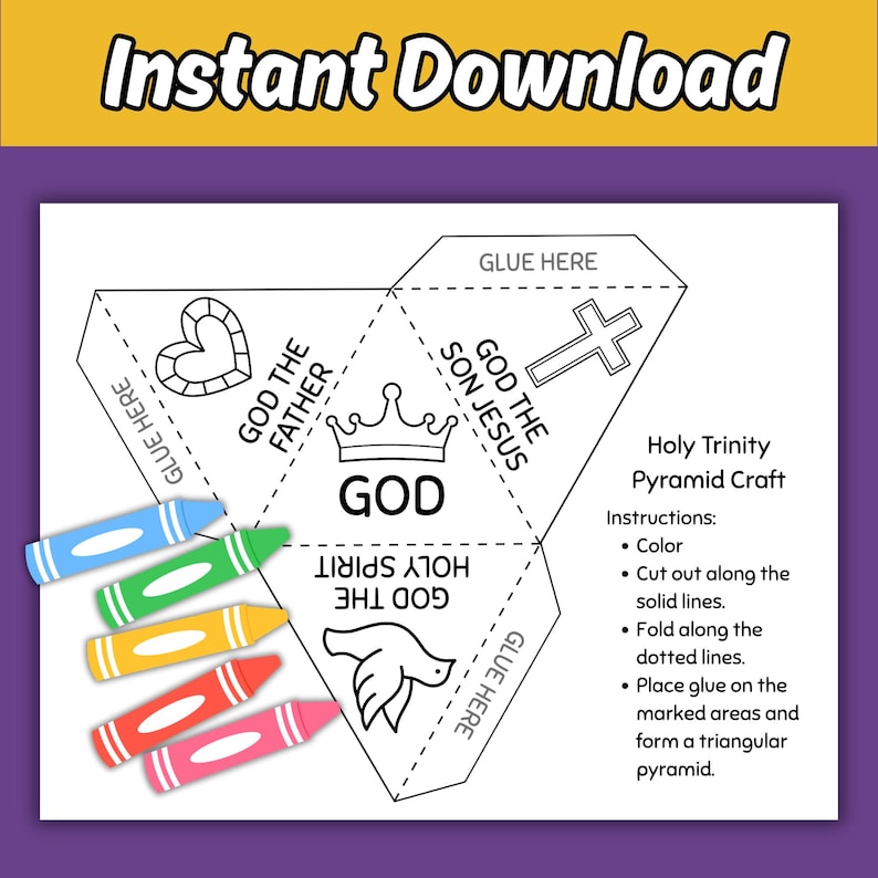 Holy Trinity 3-D Pyramid Craft for Kids Sunday School Bible Lesson ...