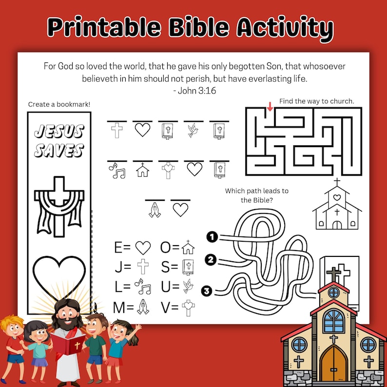 Jesus Saves Kids Printable Activity Sheet, Bible Coloring Activity Page ...