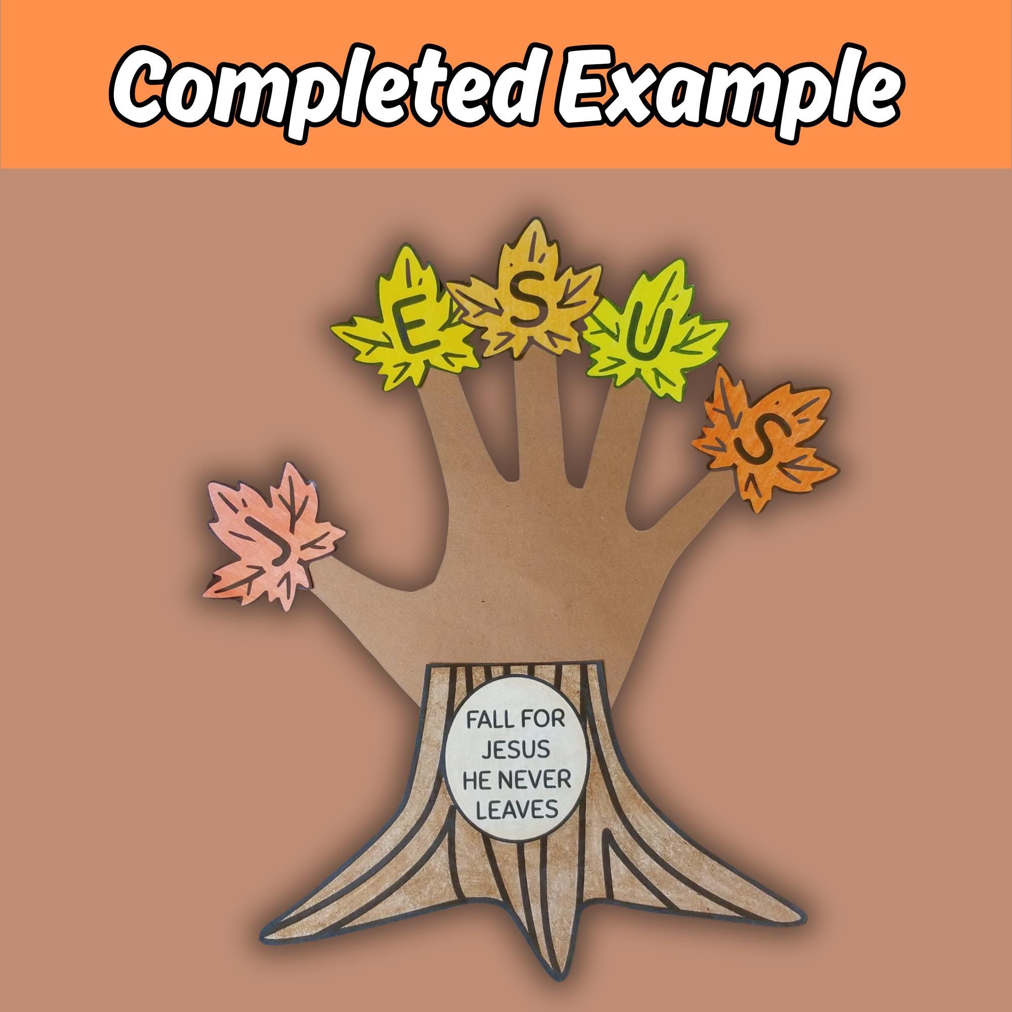 Fall for Jesus He Never Leaves Tree Craft for Kids Sunday School Bible ...