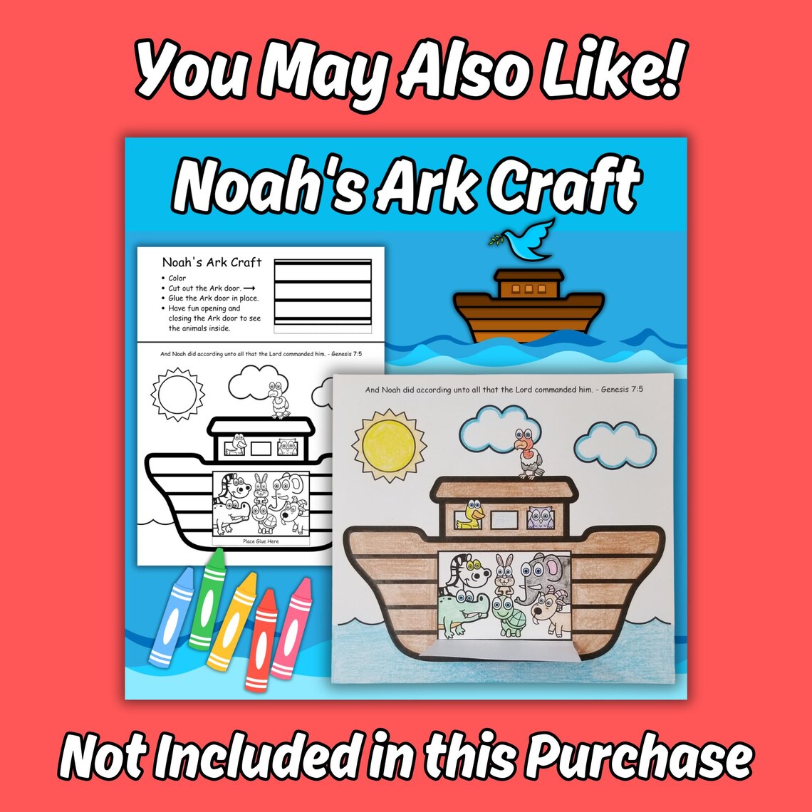 Noah's Ark Kids Printable Activity Sheet, Bible Story Coloring Activity ...