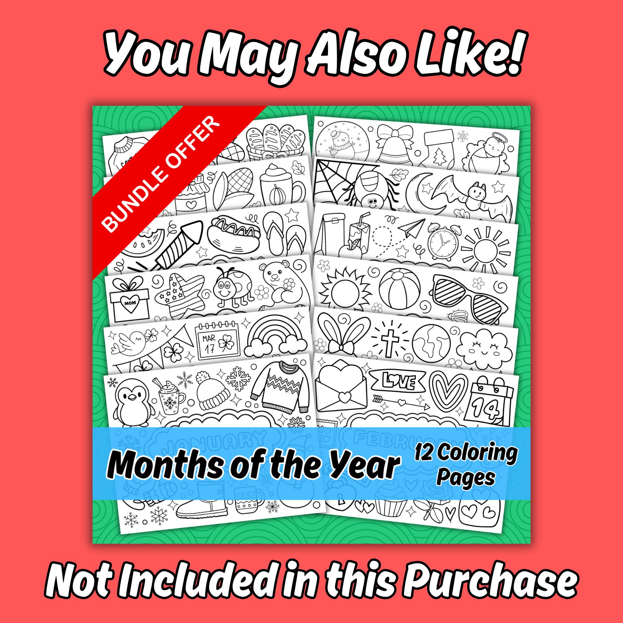 Month of November Printable Coloring Placemat Page for Kids, Simple and ...