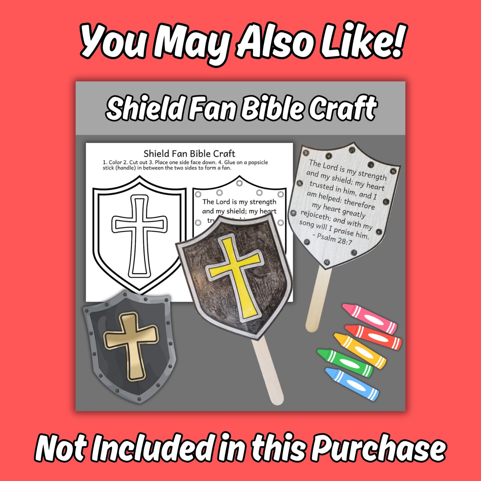 Church Fan Craft for Kids Sunday School Bible Lesson, Printable Color ...