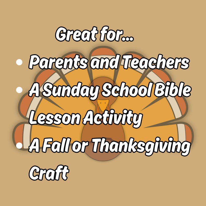 The Thankful Turkey Fan Craft for Kids Sunday School Bible Lesson ...
