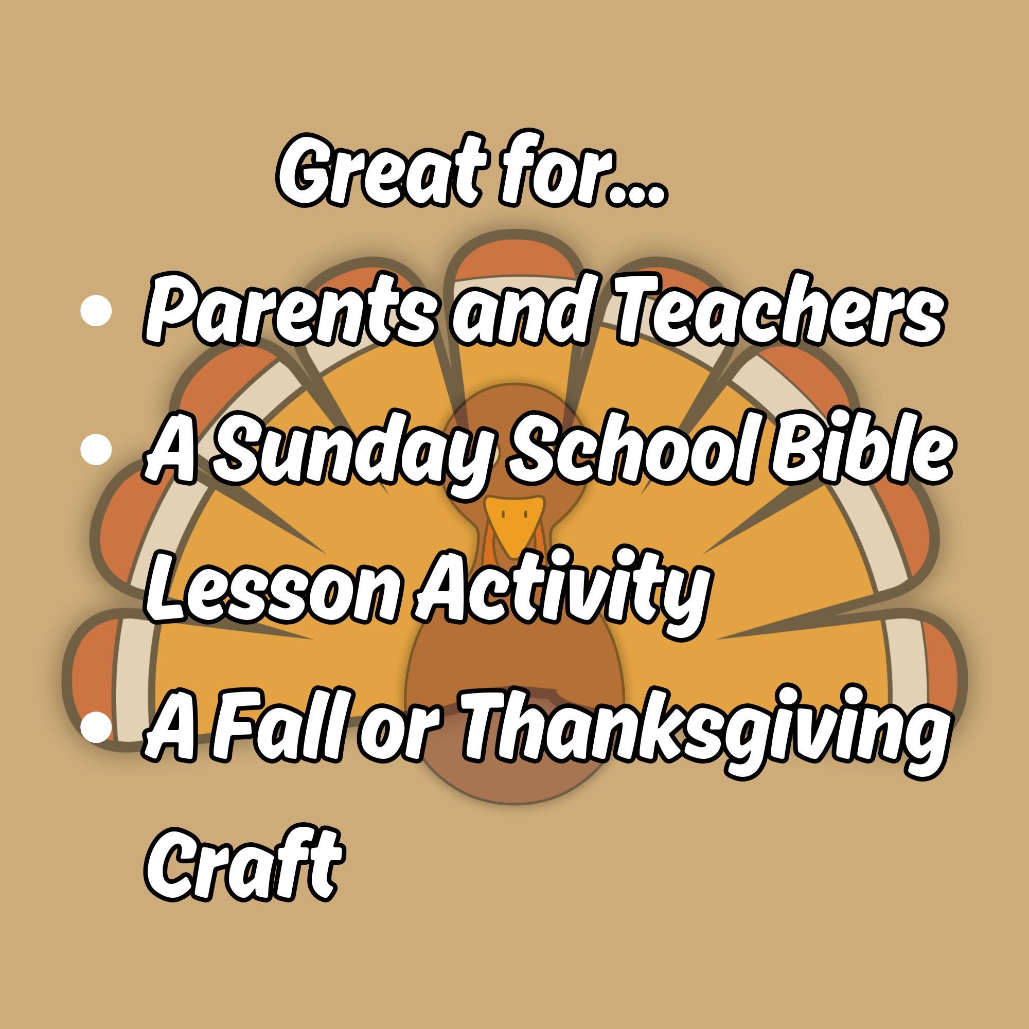 The Thankful Turkey Fan Craft for Kids Sunday School Bible Lesson ...