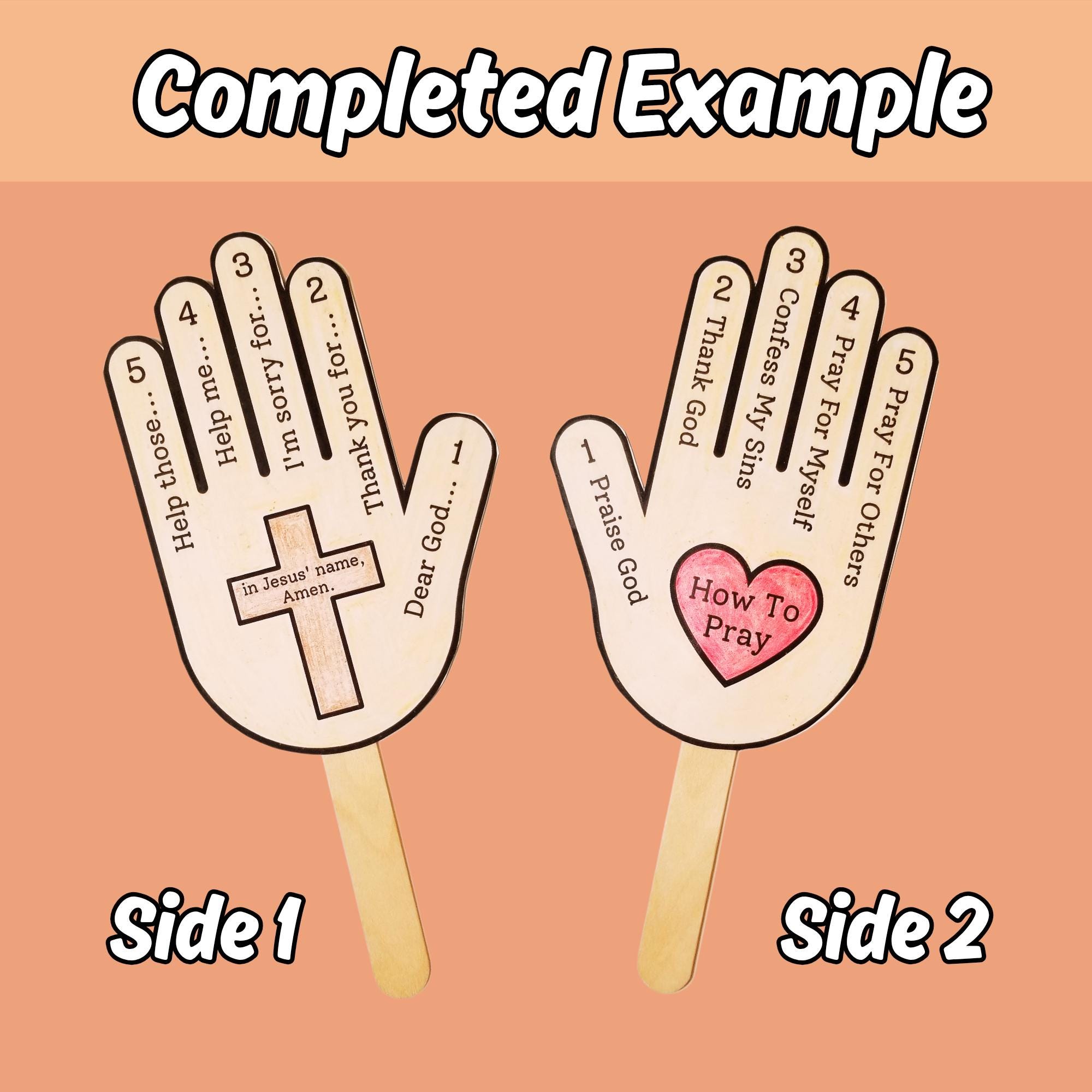 How to Pray Fan Craft for Kids Sunday School Bible Lesson, Learn to ...